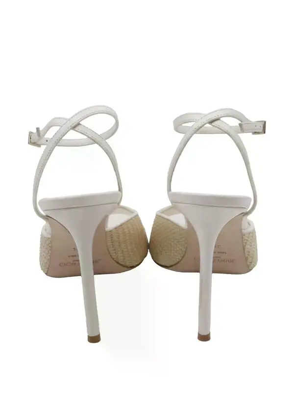 JIMMY CHOO Woven Ankle Strap Sandals