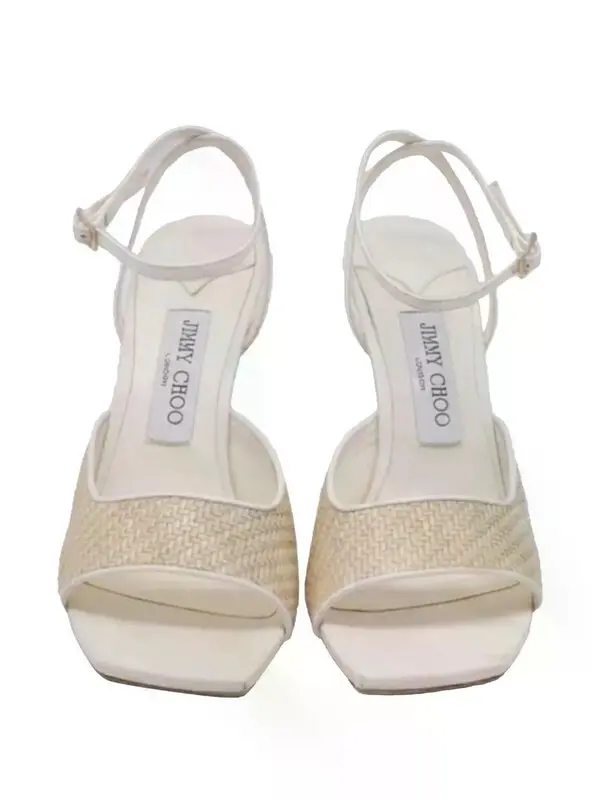 JIMMY CHOO Woven Ankle Strap Sandals