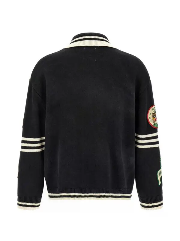 FOUND Varsity Patch Cardigan - Black