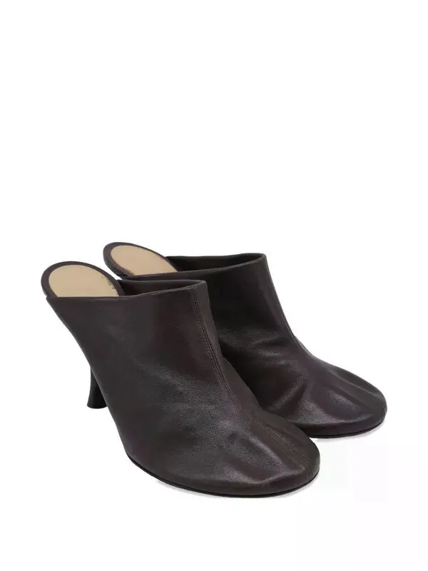 Bottega Veneta Dot Sock Leather Mules - Brown