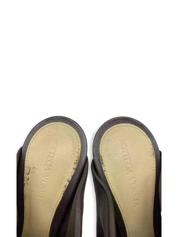Bottega Veneta Dot Sock Leather Mules - Brown