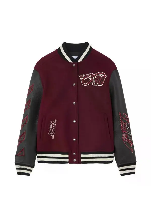 Off-White X Ac Milan Patch-detail Bomber Jacket