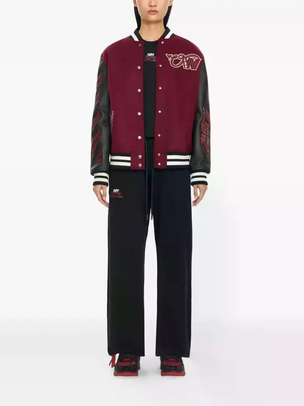 Off-White X Ac Milan Patch-detail Bomber Jacket