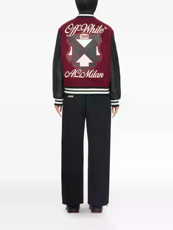 Off-White X Ac Milan Patch-detail Bomber Jacket