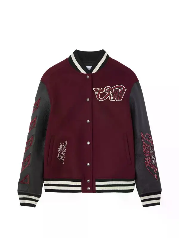 Off-White X Ac Milan Patch-detail Bomber Jacket - Red