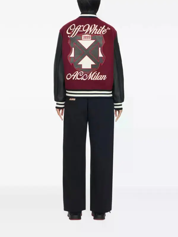Off-White X Ac Milan Patch-detail Bomber Jacket