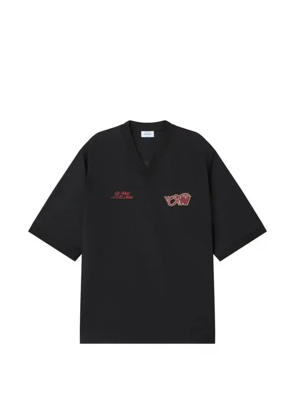 Off-White X Ac Milan Logo-print T-shirt - Black