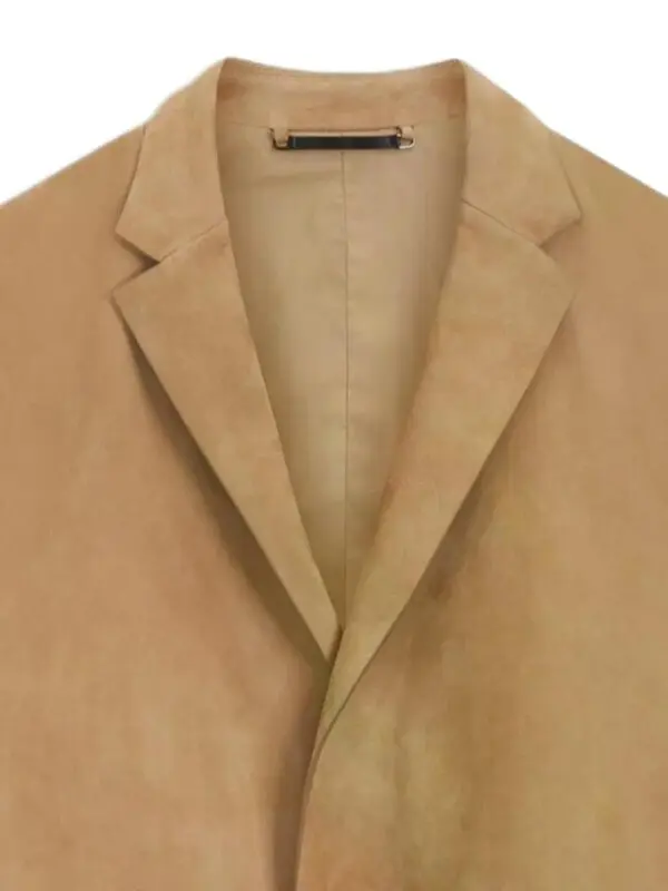 BOSS Suede Blazer With Amf Stitching - Neutrals