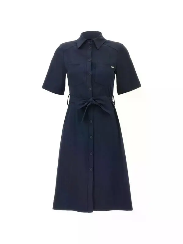 KAOS Belted Shirt Dress - Blue