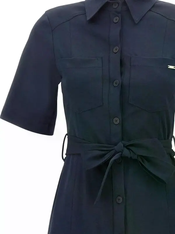 KAOS Belted Shirt Dress - Blue