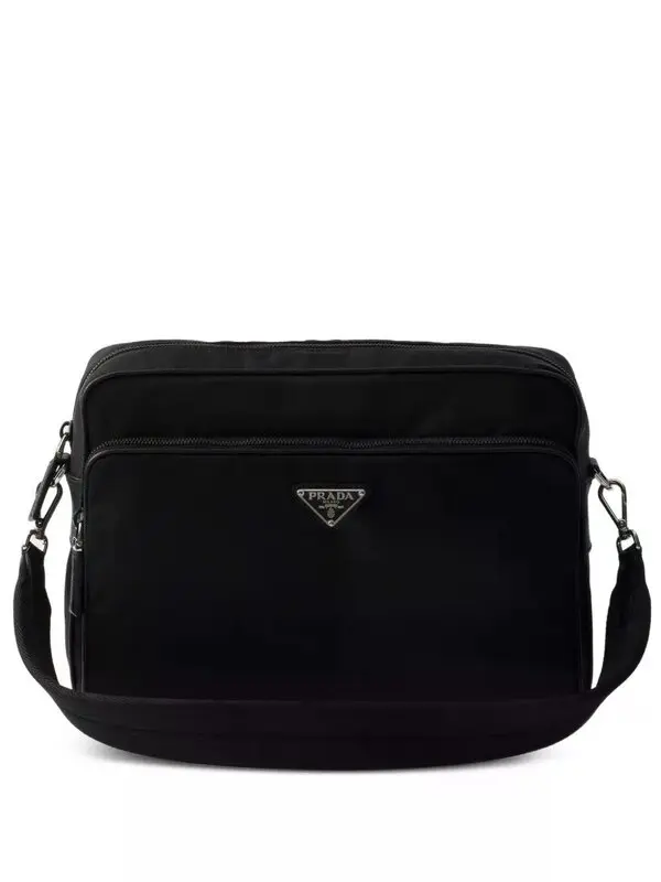 Prada Logo-plaque Messenger Bag - Black