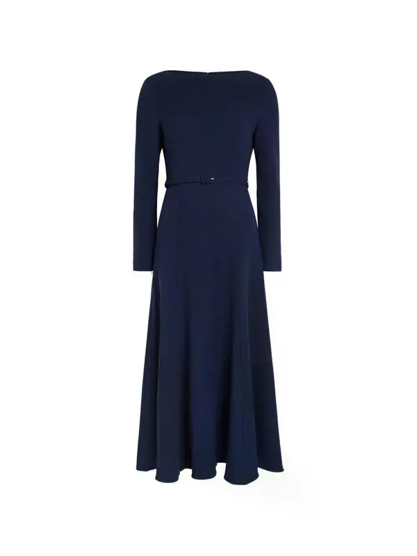 Roland Mouret Belted Long-sleeve Midi Dress