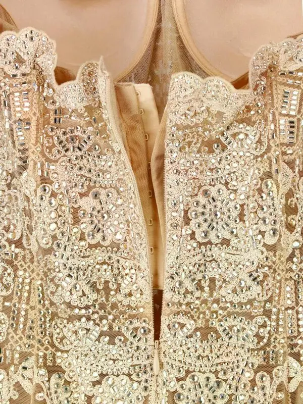 Ermanno Scervino Crystal-embellished Lace Midi Dress