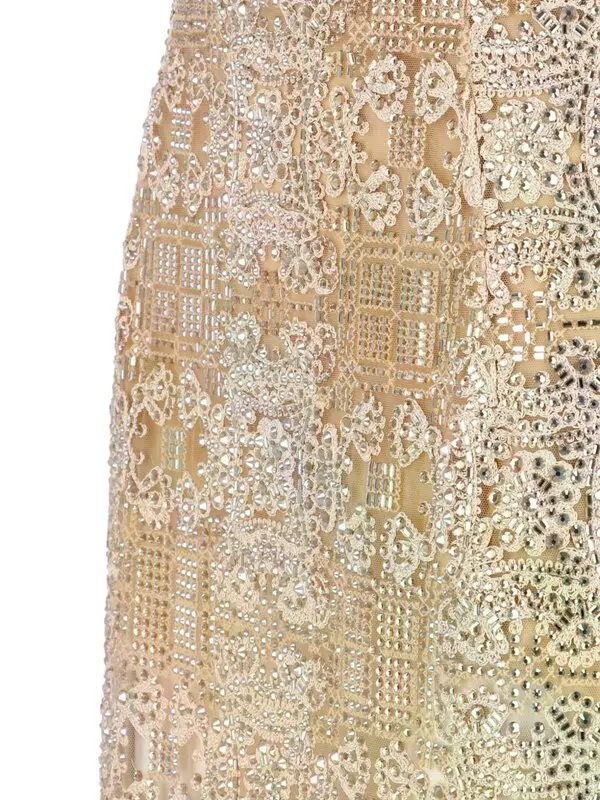 Ermanno Scervino Crystal-embellished Lace Midi Dress