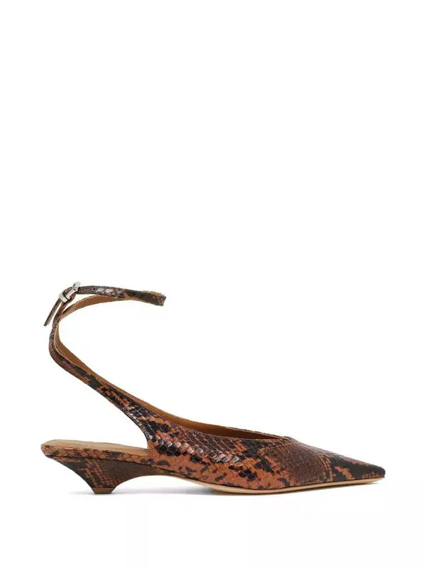 VIC MATIE Snakeskin-effect Pointed-toe Pumps