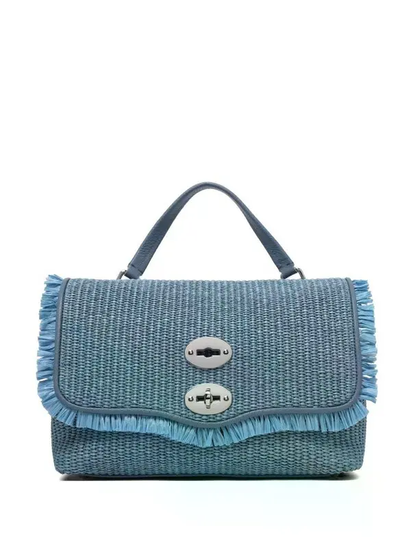 ZANELLATO Woven Clutch With Fringe - Blue