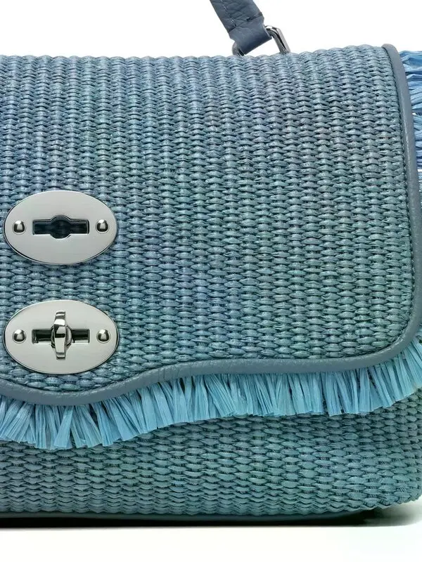 ZANELLATO Woven Clutch With Fringe - Blue