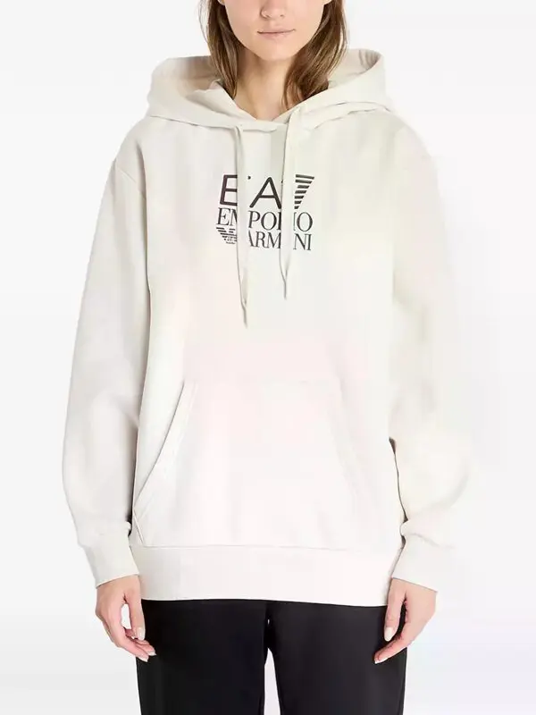 EA7 Logo-print Cotton Hoodie