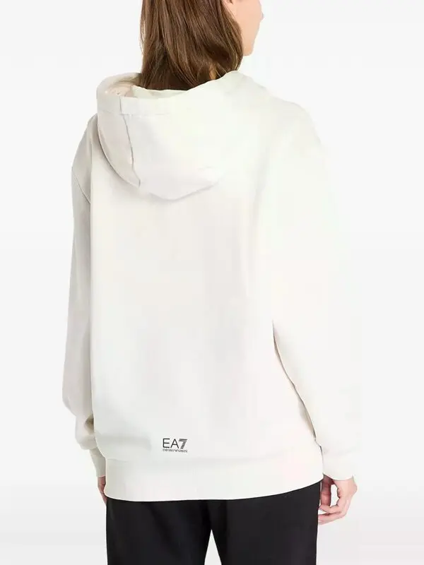 EA7 Logo-print Cotton Hoodie