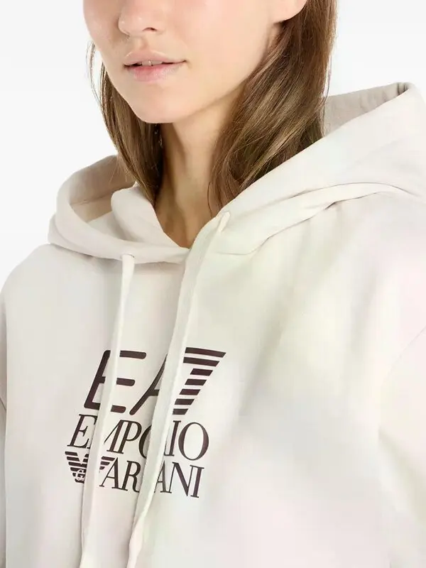 EA7 Logo-print Cotton Hoodie