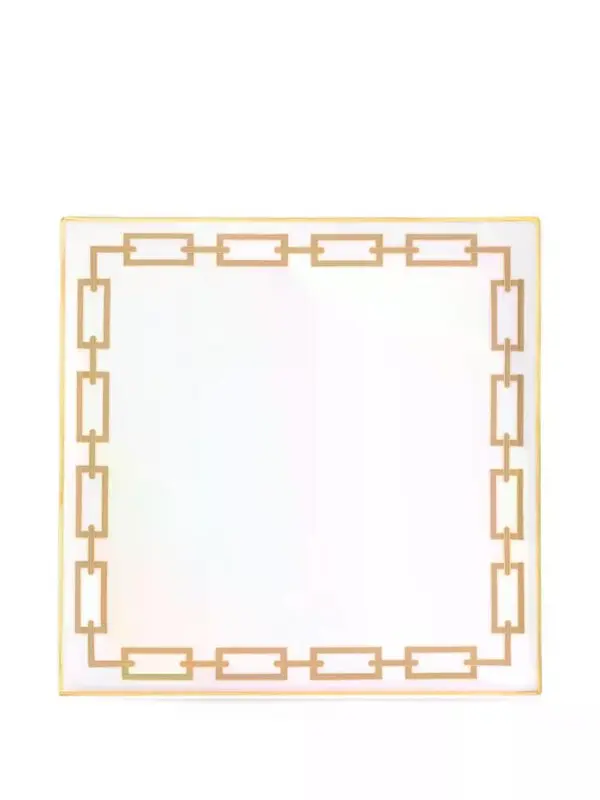 GINORI 1735 Geometric-pattern Square Tray - White