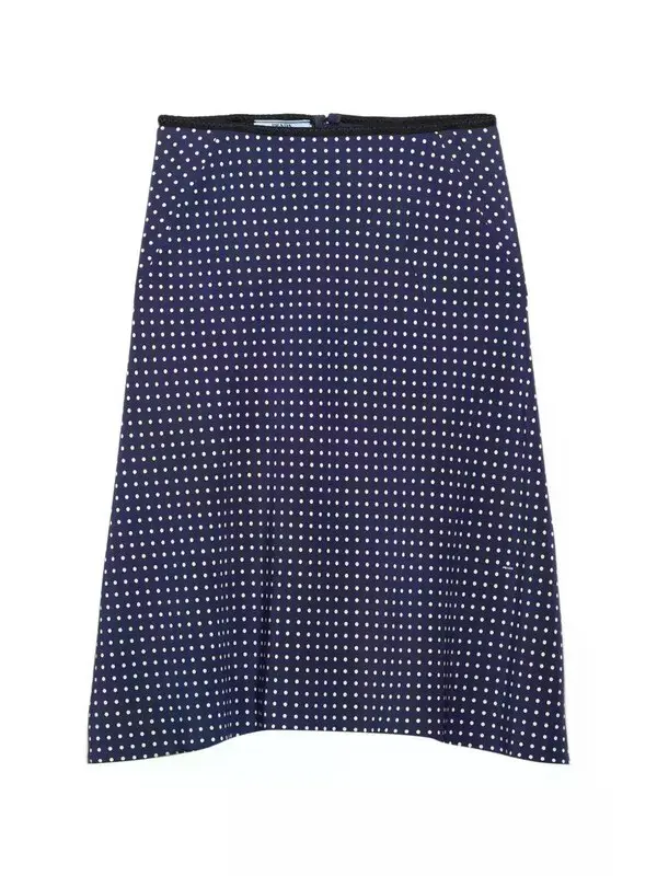 Prada Polka-dot Marocain Skirt