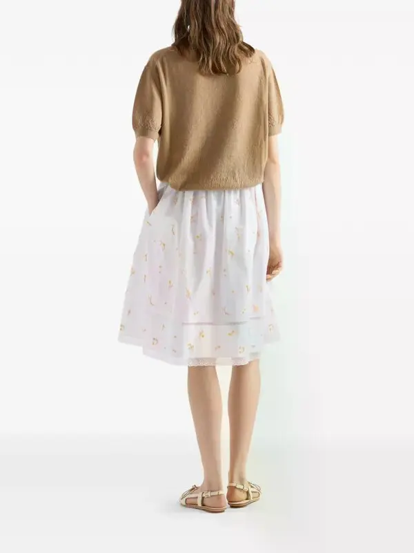Prada Embroidered Poplin Skirt