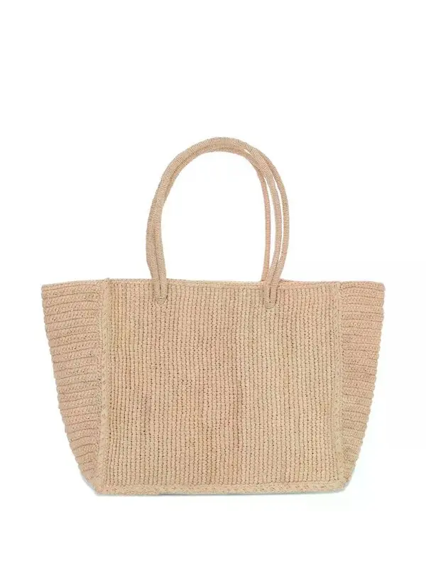 MC2 SAINT BARTH Raffia Shoulder Bag With Embroidered Logo