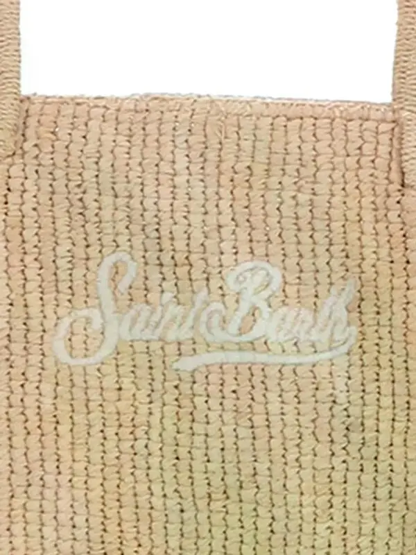 MC2 SAINT BARTH Raffia Shoulder Bag With Embroidered Logo