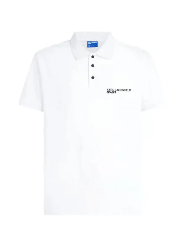 Karl Lagerfeld Logo Polo Shirt - White