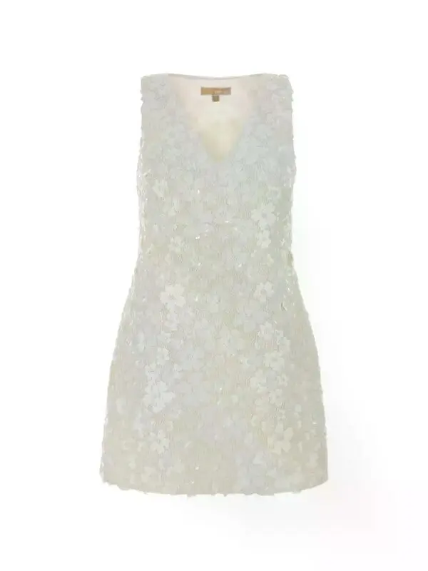 Michael Kors Sequin-embellished Floral-appliqué Dress