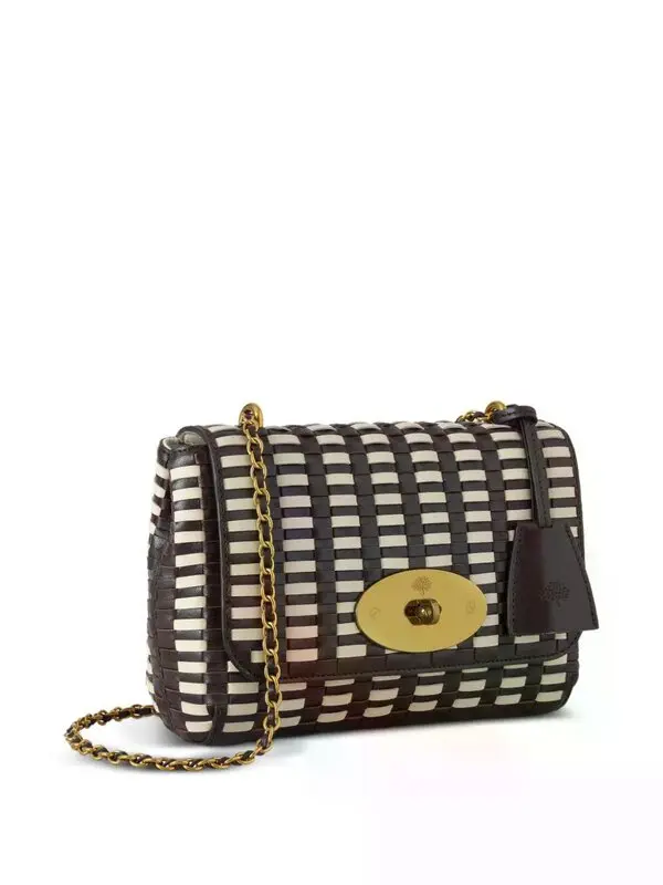 Mulberry Lily Woven Leather Shoulder Bag - Brown