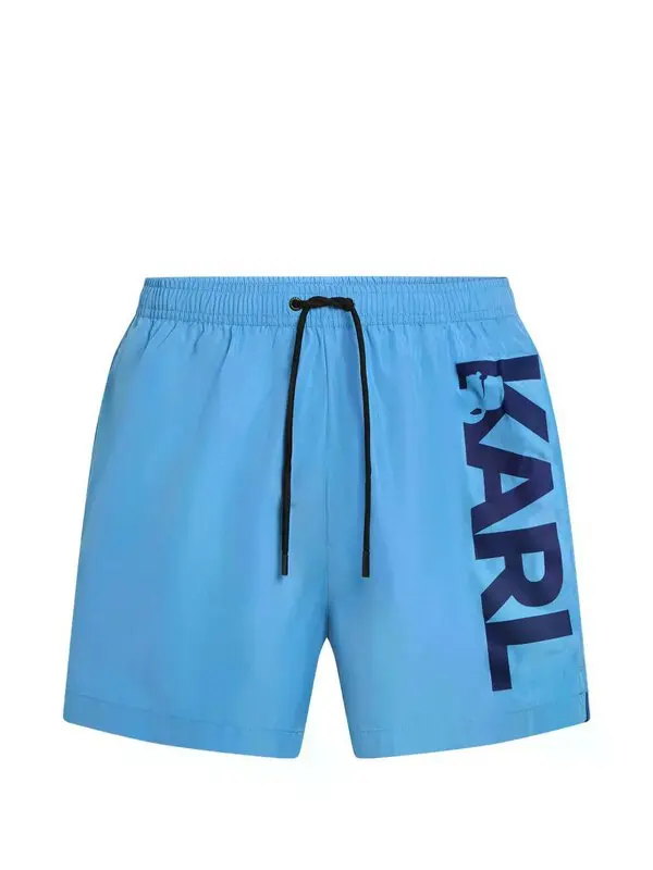 Karl Lagerfeld Logo Swim Shorts - Blue