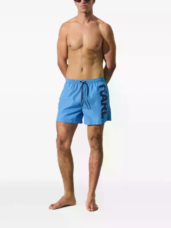 Karl Lagerfeld Logo Swim Shorts - Blue