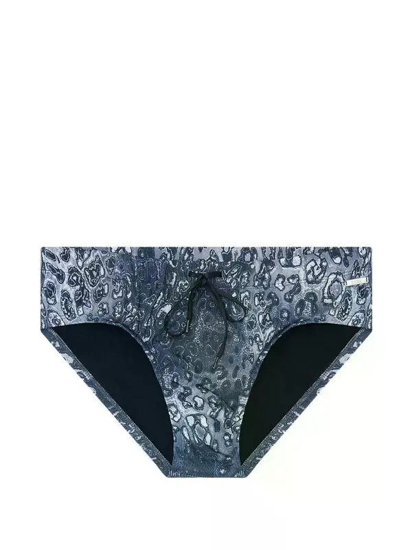 DIESEL® Leopard-print Swim Briefs - Blue