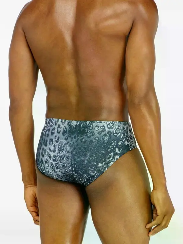 DIESEL® Leopard-print Swim Briefs - Blue