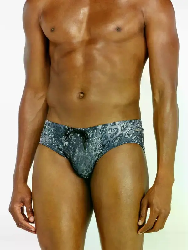 DIESEL® Leopard-print Swim Briefs - Blue