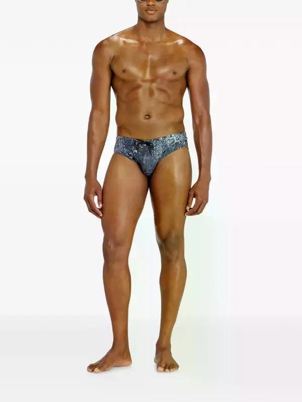 DIESEL® Leopard-print Swim Briefs - Blue