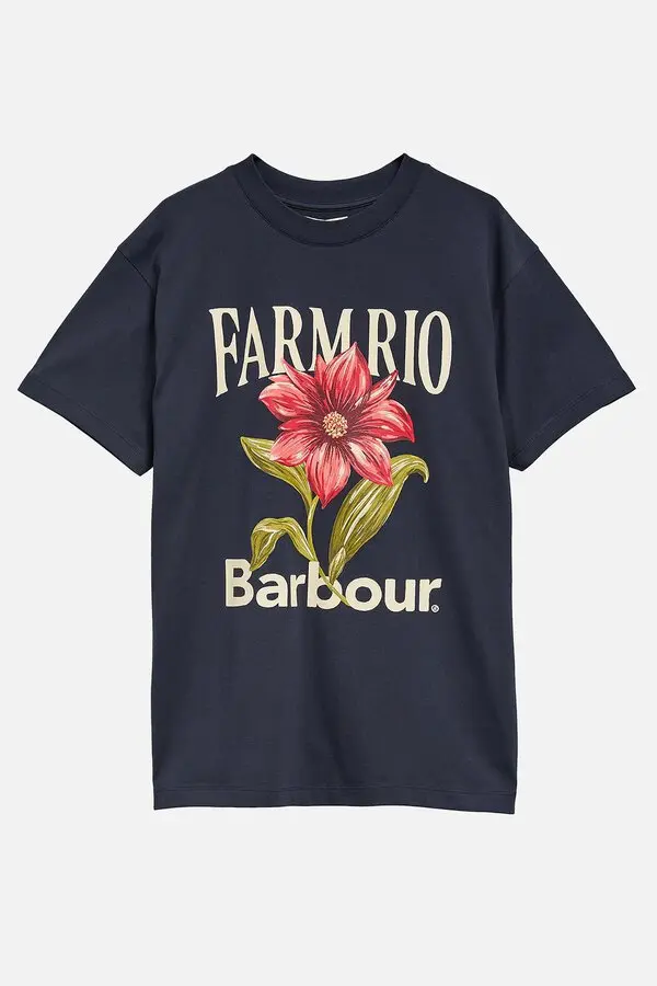 Barbour X Farm Rio Wildflower T-shirt - Blue