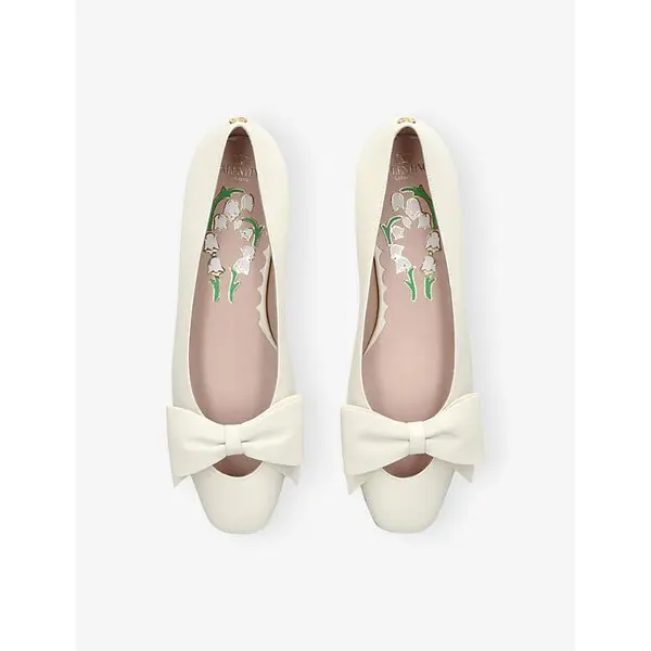 Valentino Garavani Bowow Leather Ballerina Flats