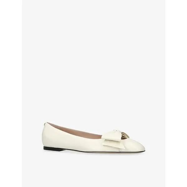 Valentino Garavani Bowow Leather Ballerina Flats