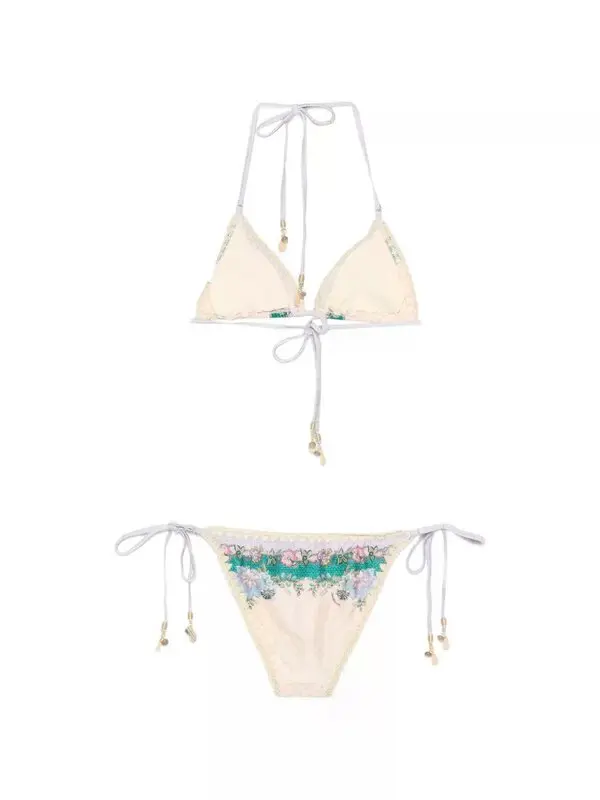 Zimmermann Indra Crochet Detail Bikini - Neutrals