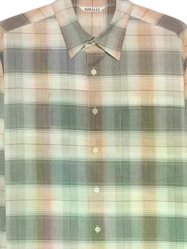 Auralee Check-print Wool Shirt - Neutrals
