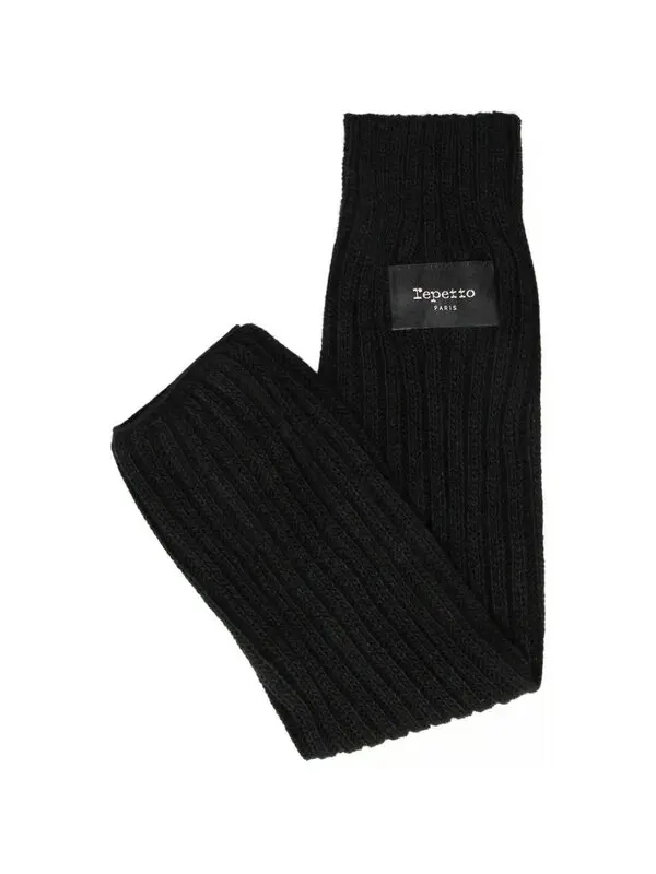 Repetto Ribbed Legwarmers With Logo Patch - Black