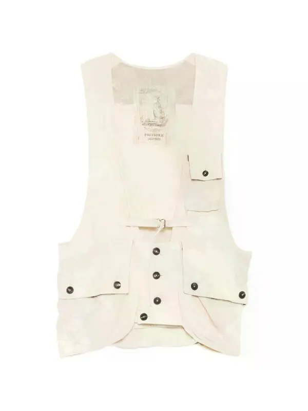 ZIGGY CHEN Belted Multi-pocket Gilets
