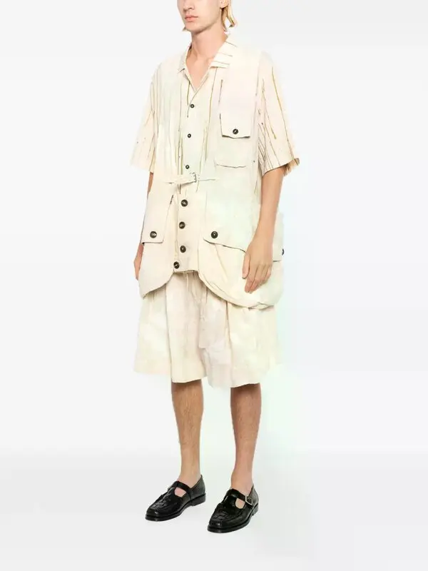 ZIGGY CHEN Belted Multi-pocket Gilets