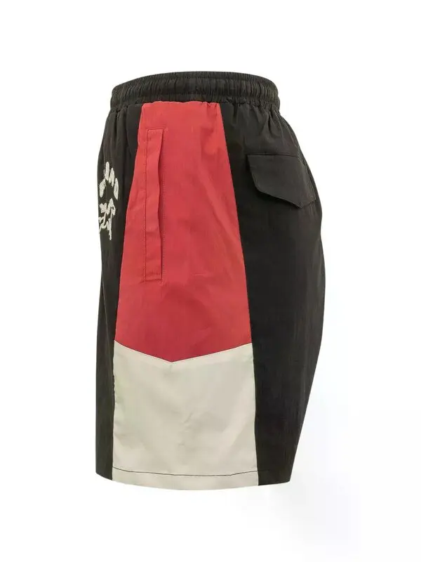 FOUND Logo-embroidered Color-block Shorts - Black