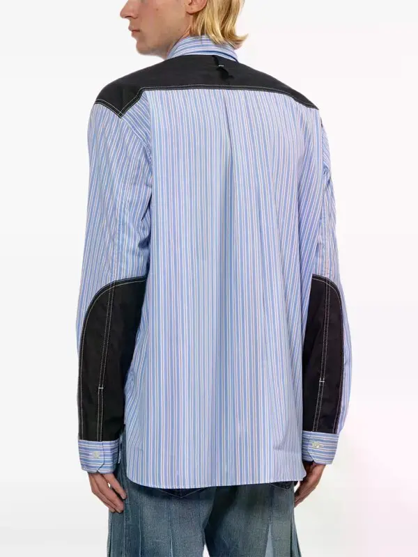 Junya Watanabe Vertical-stripe Shirt Jacket - Blue