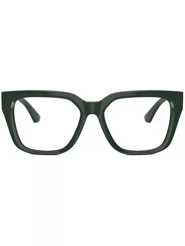 Burberry Logo-plaque Square-frame Glasses - Green