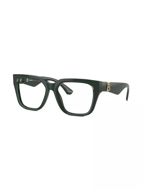 Burberry Logo-plaque Square-frame Glasses - Green